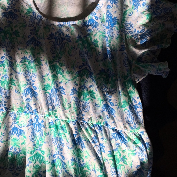 Dresses | Light Cotton Mumu In Aqua Blues With Butterfly Sleeves | Poshmark